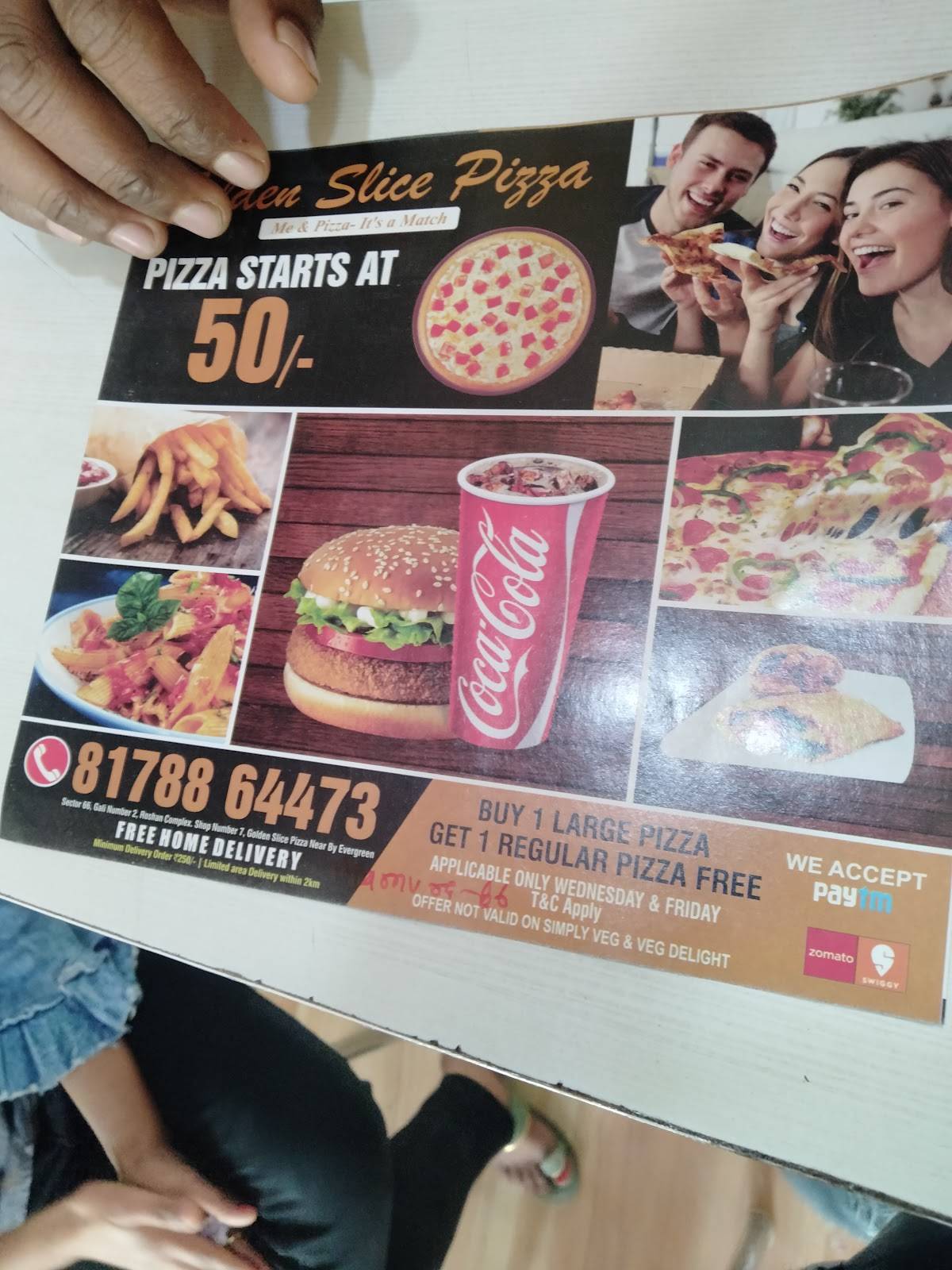 Menu at Golden Slice Pizza-Mamura, Noida