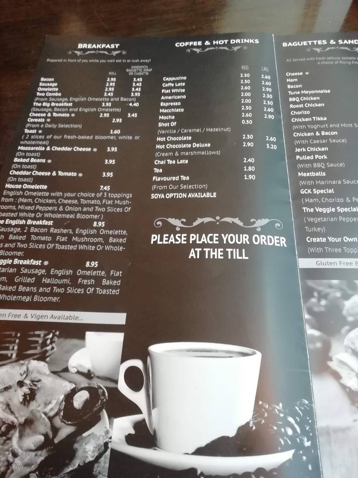 Menu at Grand Central Kitchen restaurant, Birmingham