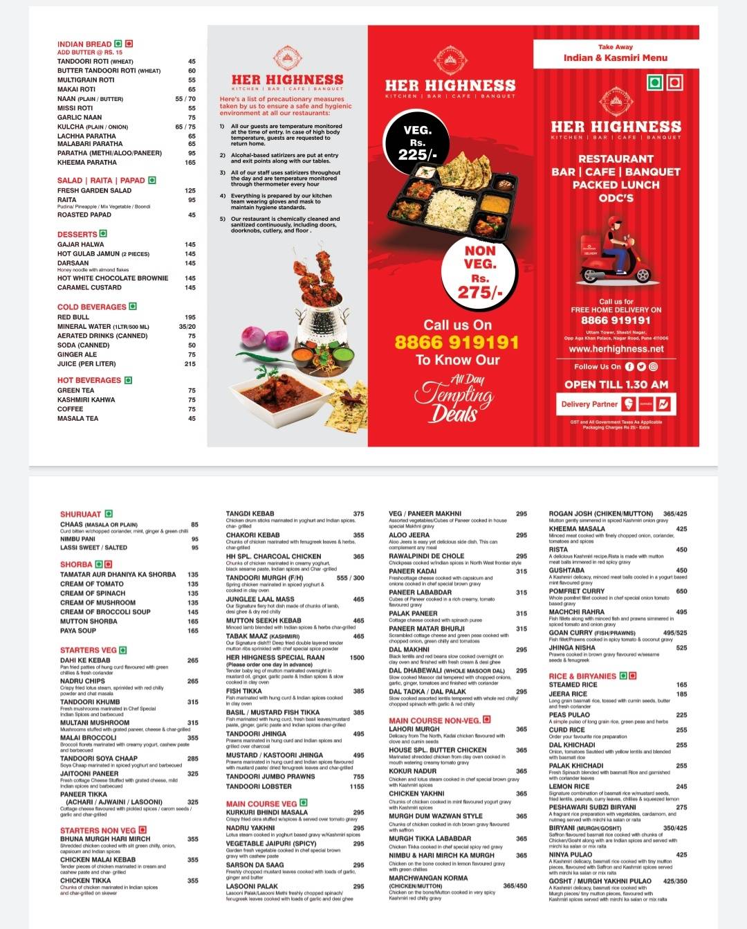 Menu at HER HIGHNESS RESTAURANT & COCKTAIL BAR, Pune