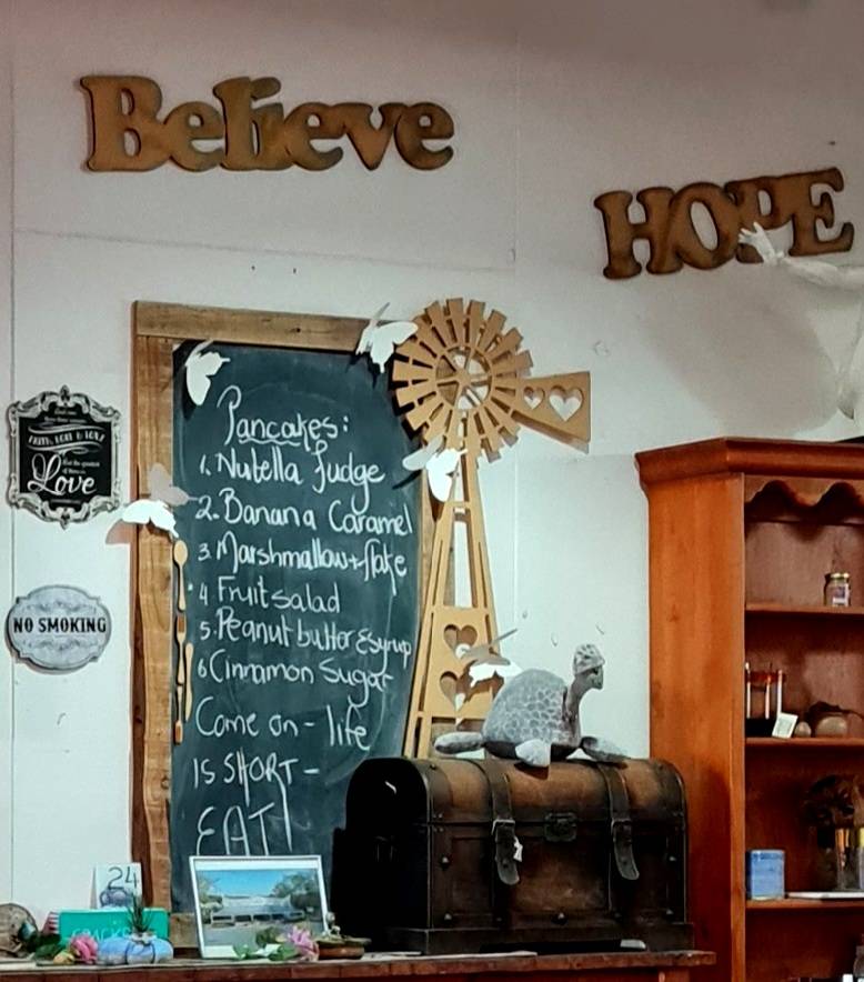 Menu at Hall's Farm Stall at GateWay cafe, Nelspruit