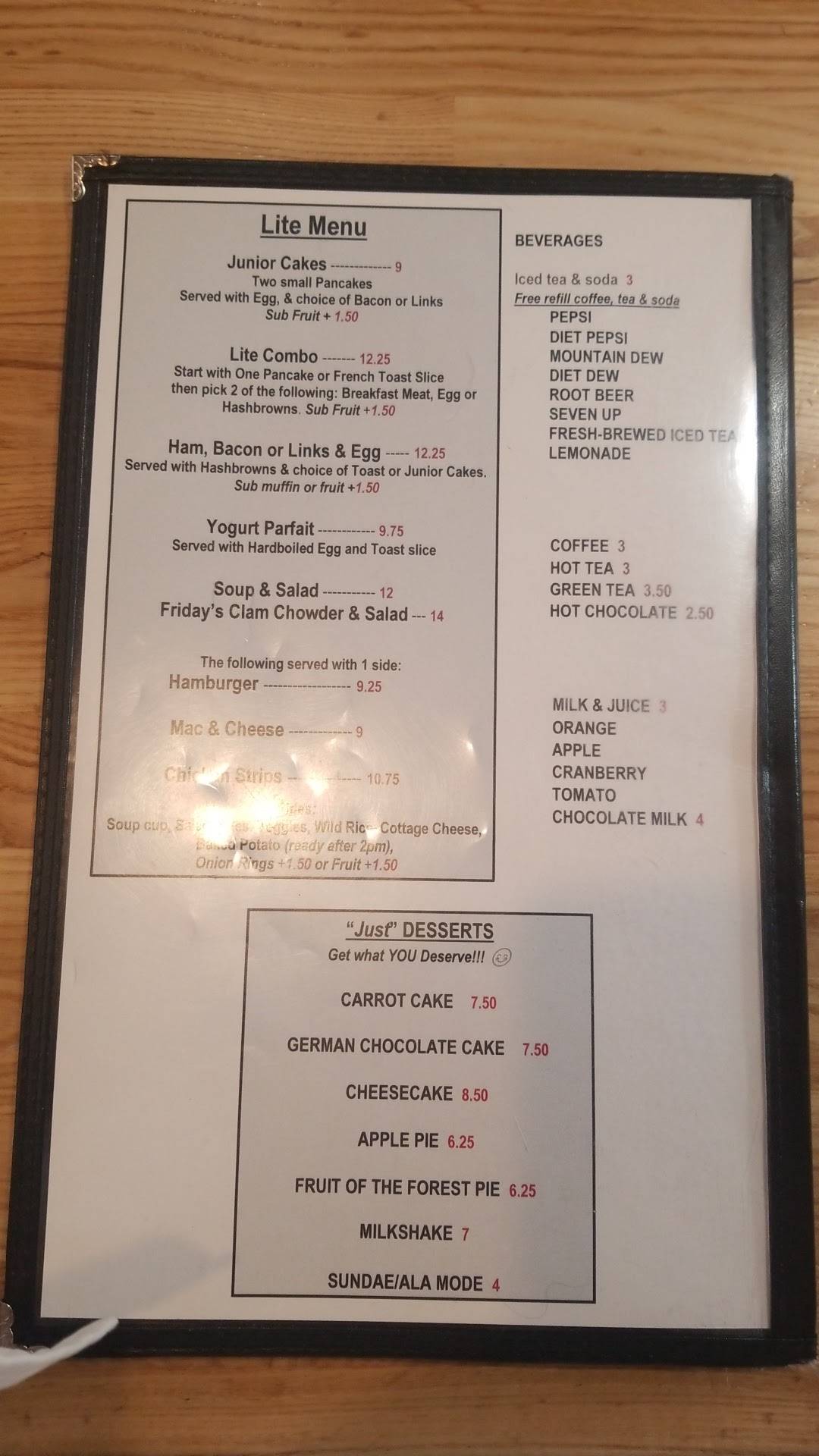 Menu at Hanging Five Restaurant, Butte