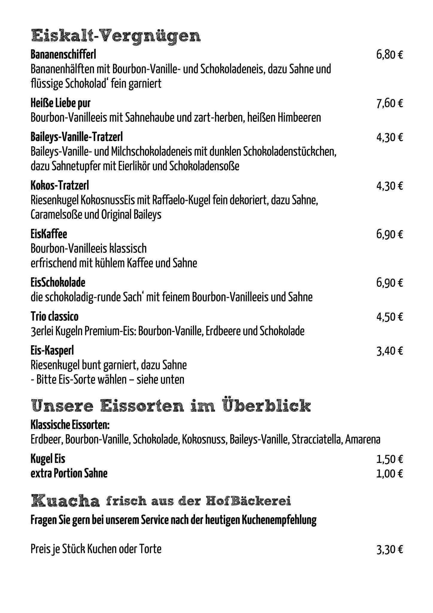 Speisekarte von Haslinger Hof - Erlebnispark club, Kirchham
