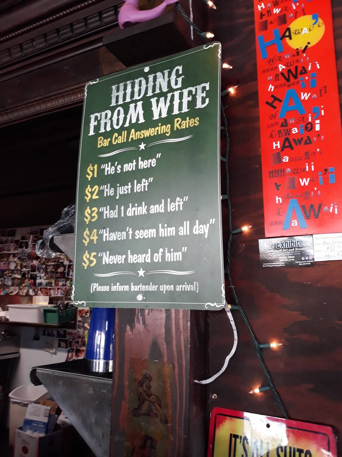 Menu at Hilo Town Tavern restaurant, Hilo