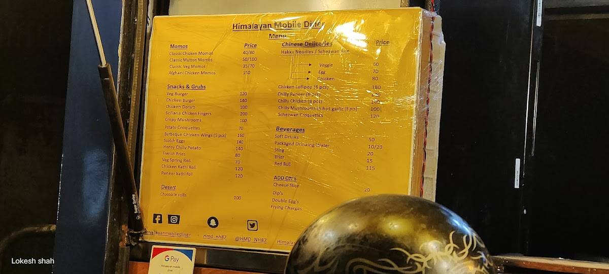 Menu at Himalayan Mobile Diner, Haldwani