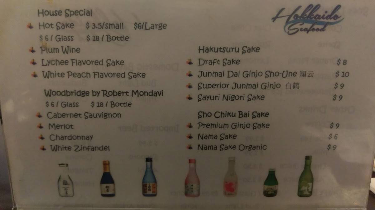 Menu at Hokkaido Seafood Buffet restaurant, Los Angeles, W Pico Blvd #2