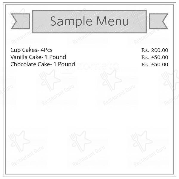 Menu at Home Bakers, Ranchi