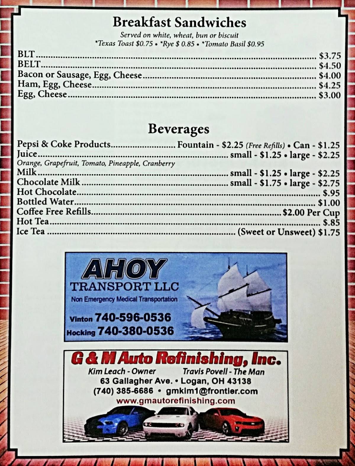 Menu at Home Tavern pub & bar, Logan