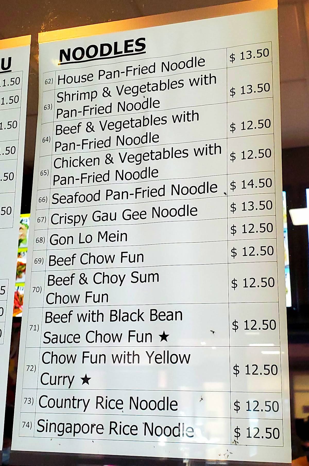 Menu at Asian Mix fast food, Honolulu, 1234 S Beretania St.