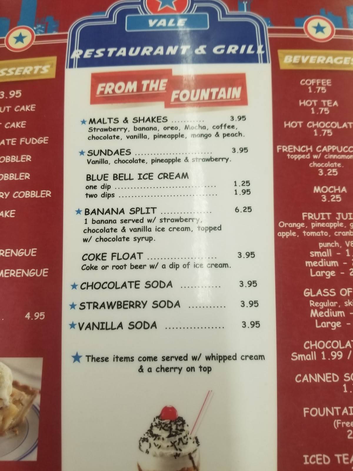 Menu at Yale Street Grill cafe, Houston