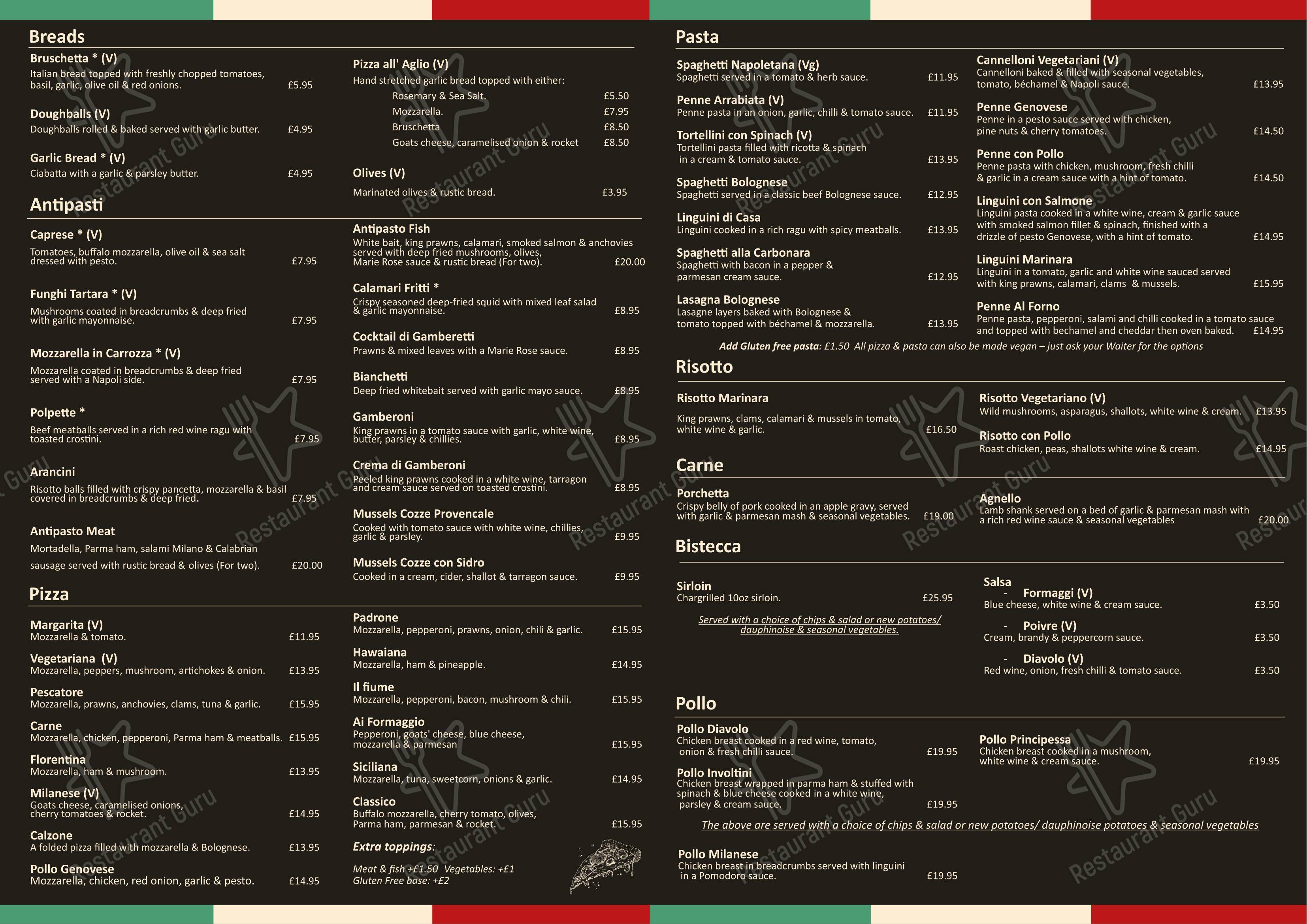 Menu at Il Fiume Ristorante Italiano restaurant, Bradford-on-Avon