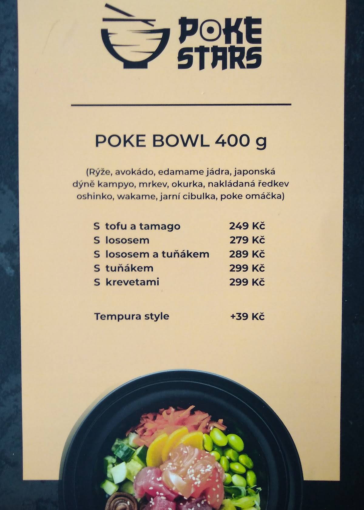 Menu at Imperial sushi Plzen restaurant, Prague