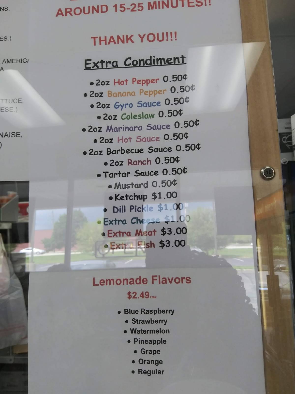 Menu at Famous Steak & Lemonade BBQ, Indianapolis, W 56th St