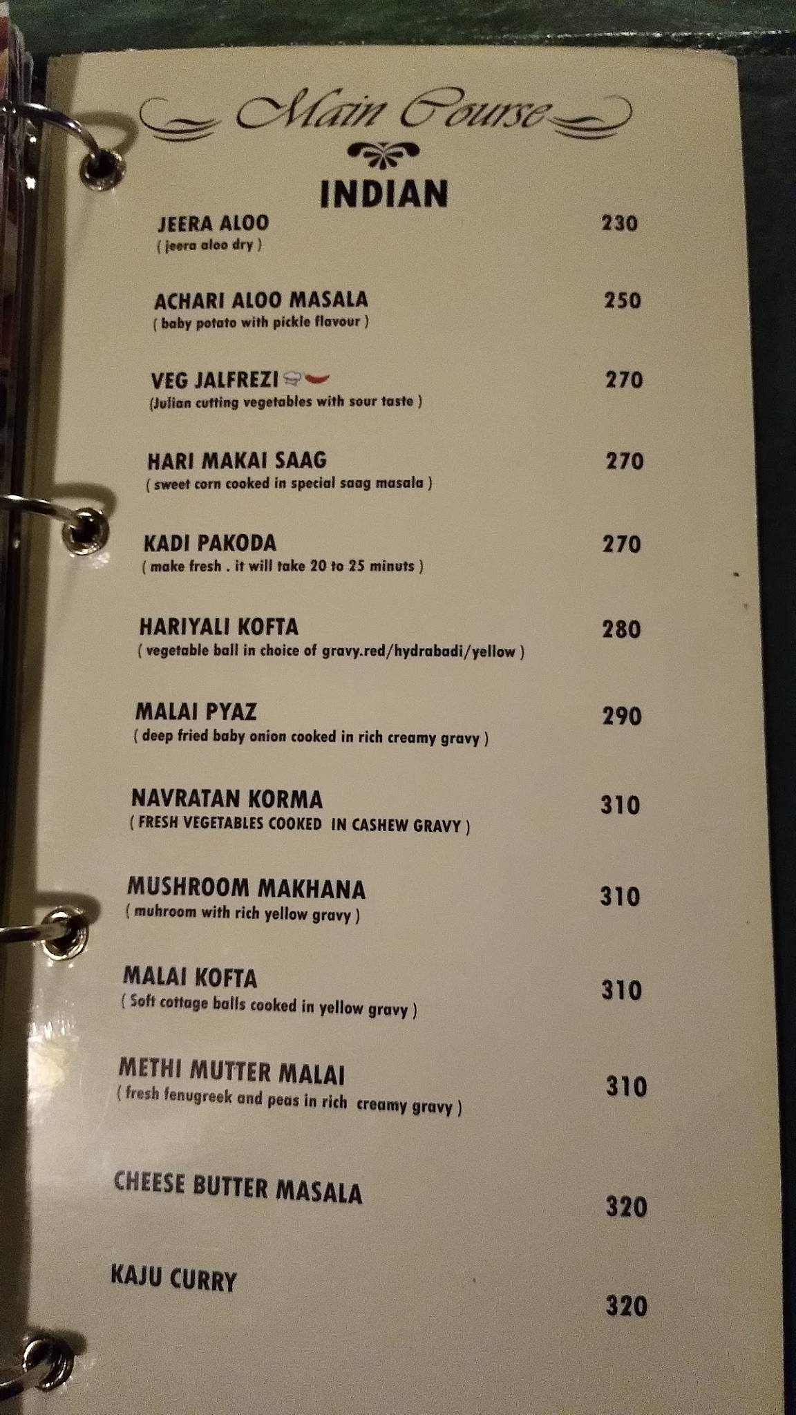 Menu at Jaipur Jungle, Udaipur, 3rd Floor