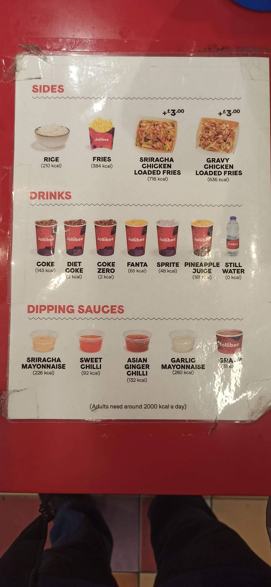 Menu at Jollibee Reading restaurant, Reading