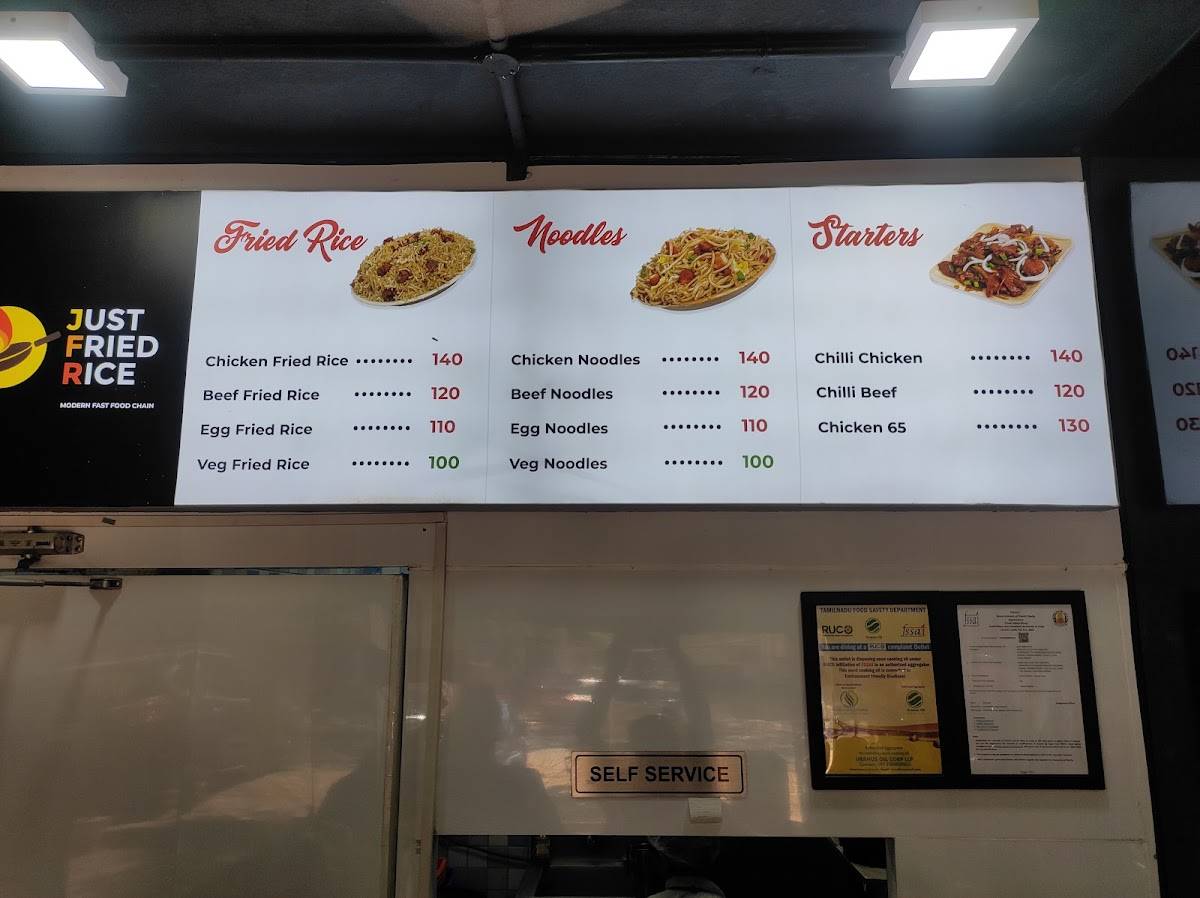 Menu at Just Fried Rice, Chennai