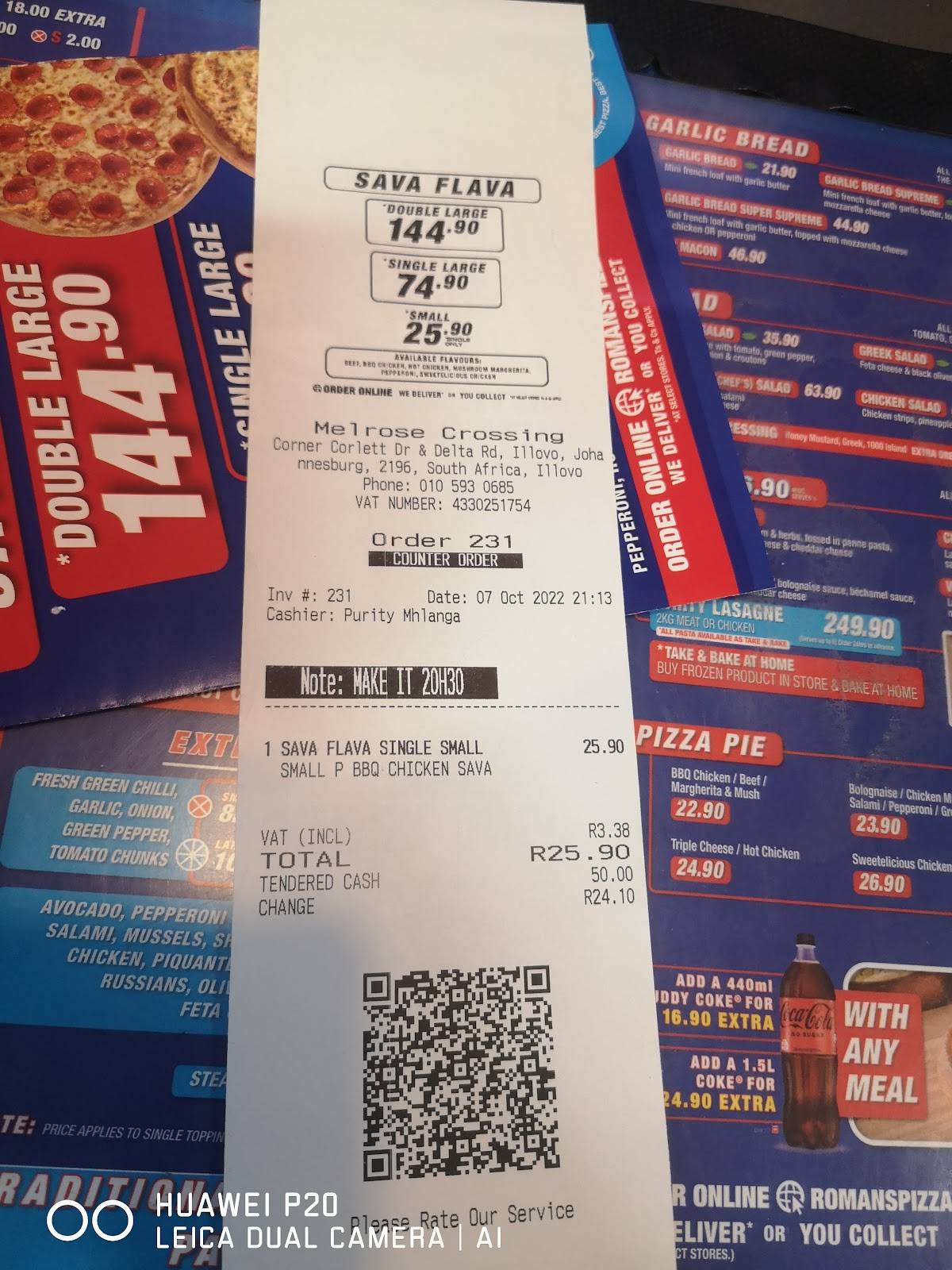 Menu at KFC Melrose Crossing restaurant, Johannesburg, Melrose Crossing