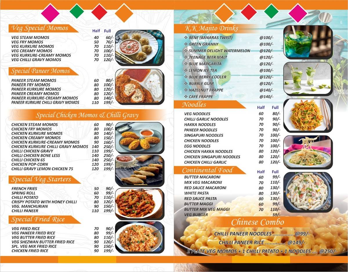 Menu at KK MOMOS LOVERS, Delhi
