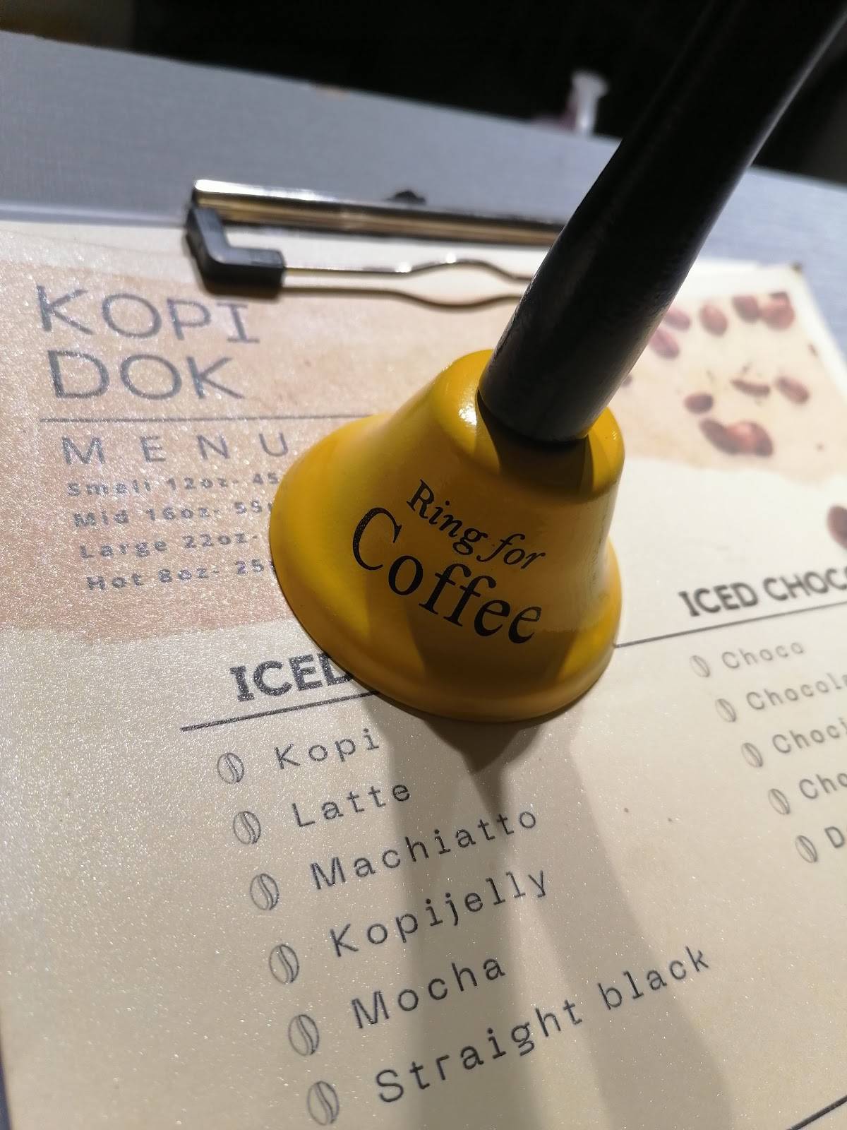 Menu at KOPI DOK (physical store), Escalante City