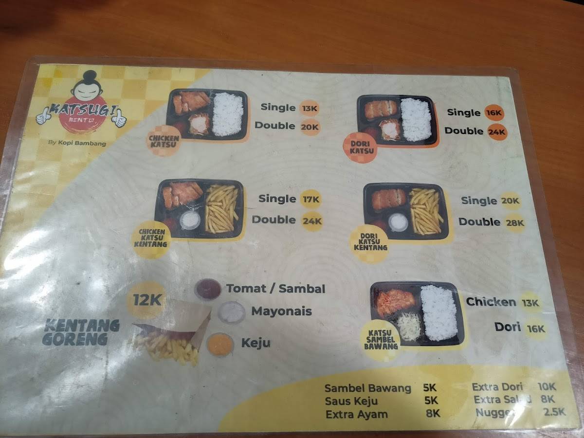 Menu at Katsugi Bento by Kopi Bambang cafe, Malang