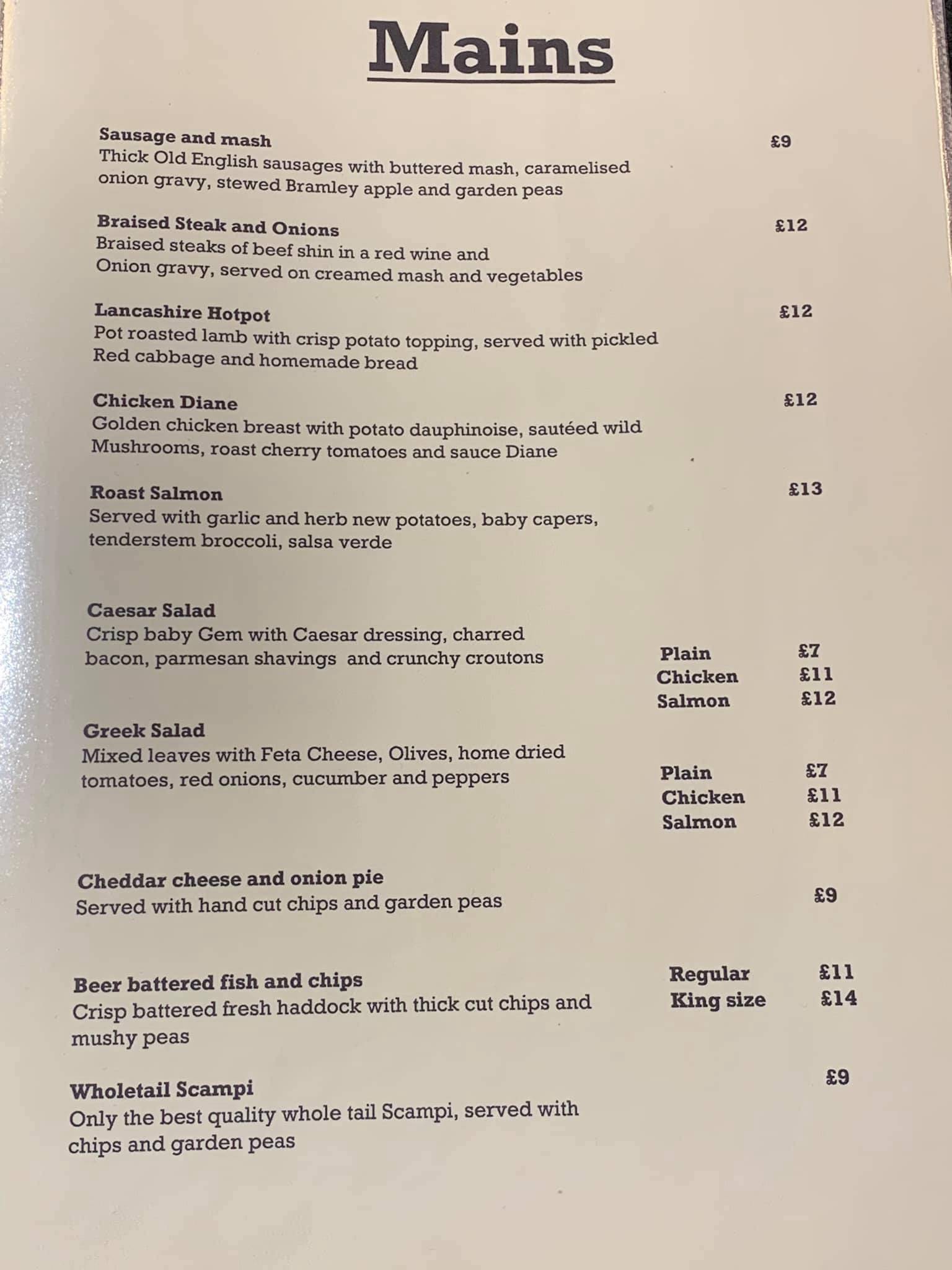 Menu at Kings Arms pub & bar, Oldham, Grains Bar