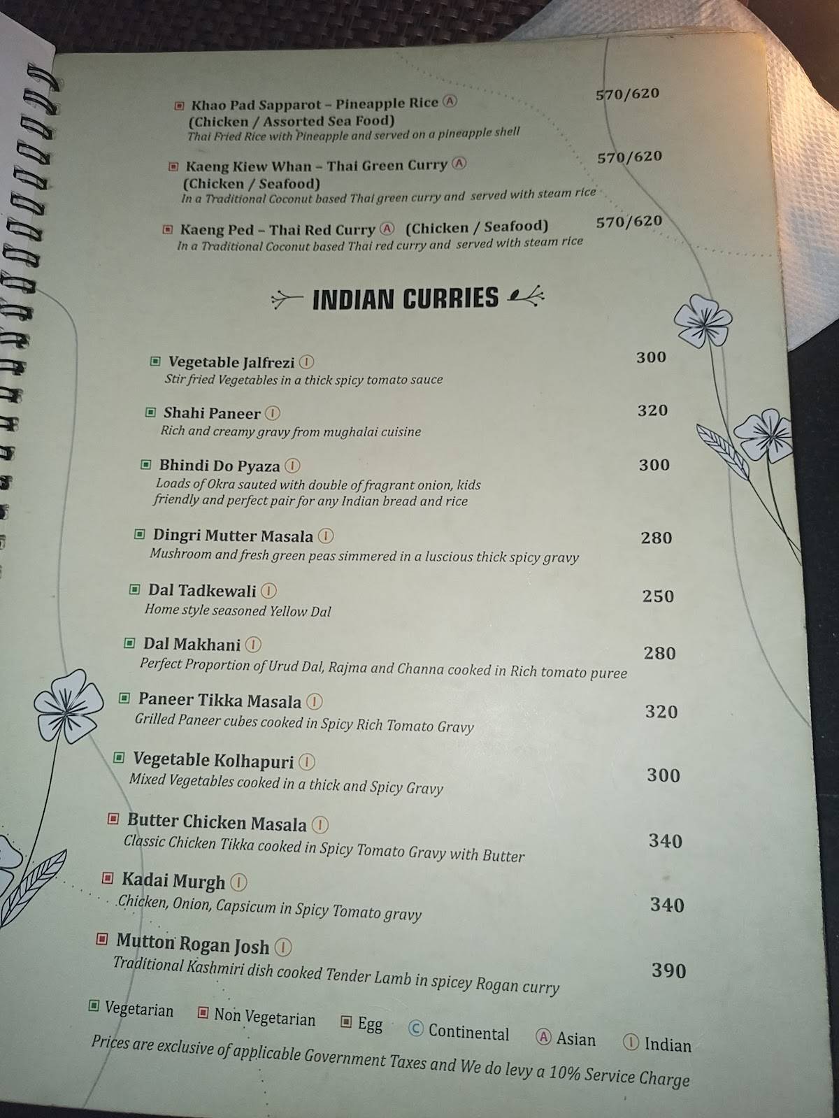 Menu at Kipling Cafe, Chennai, 16