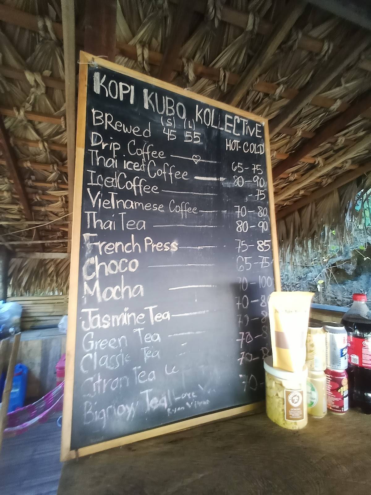 Carta del café Kopi Kubo Bolinao Falls 1, Bolinao