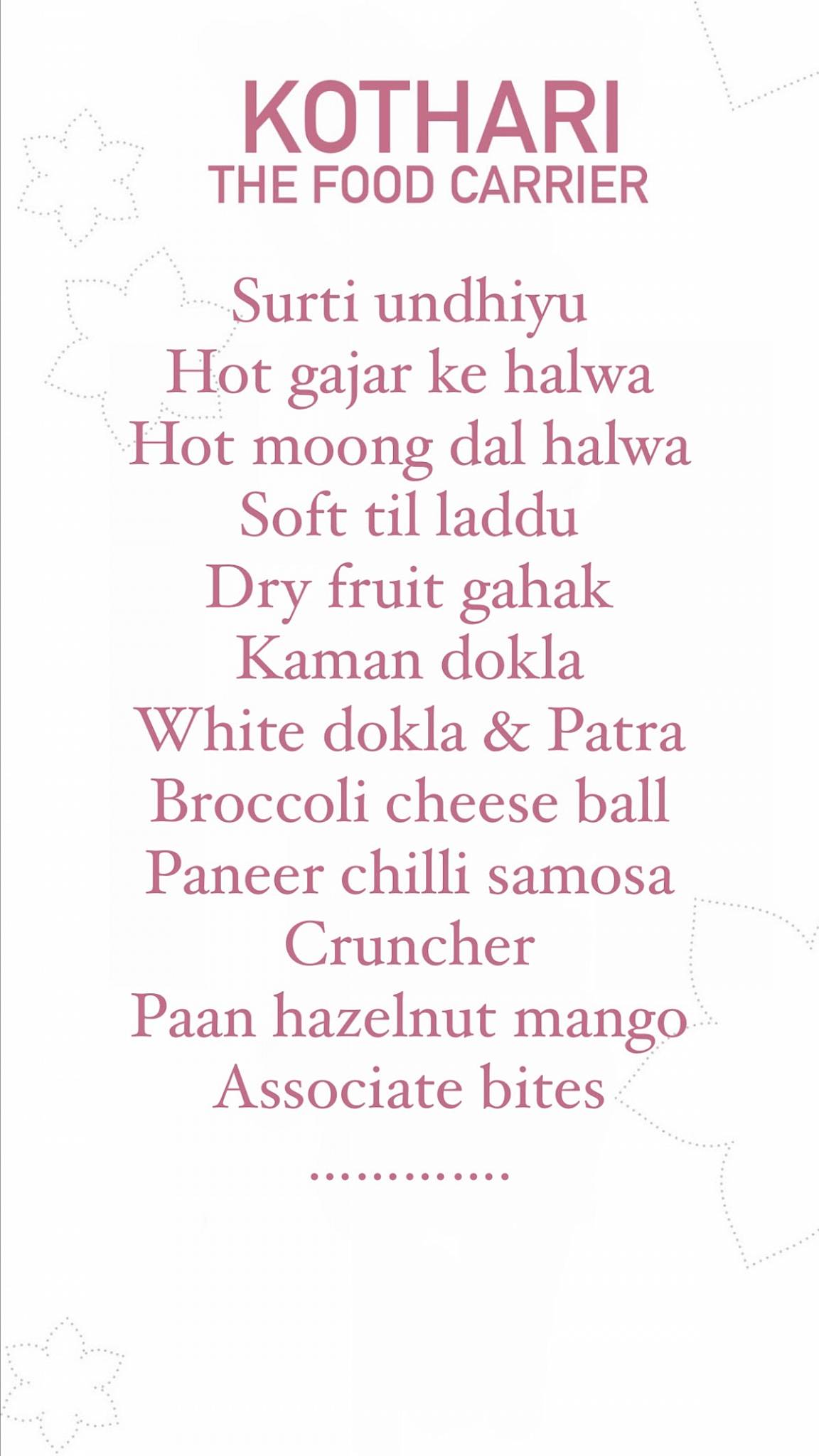 Menu at Kothari the Food Carrier, Navi Mumbai