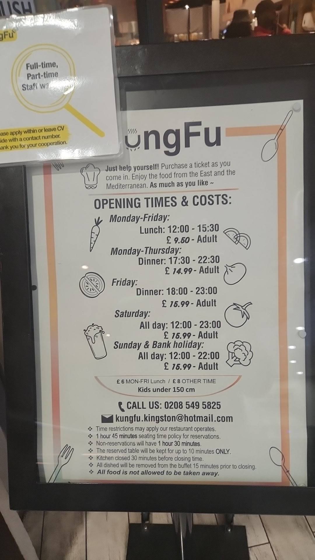 Menu at Kung Fu Chinese Buffet restaurant, Kingston upon Thames ...