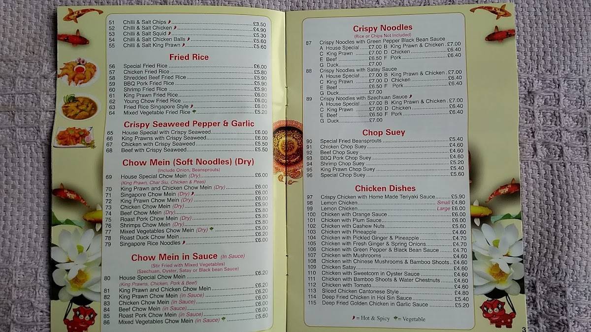 Menu at Kwan's Chinese Takeaway fast food, Kelso