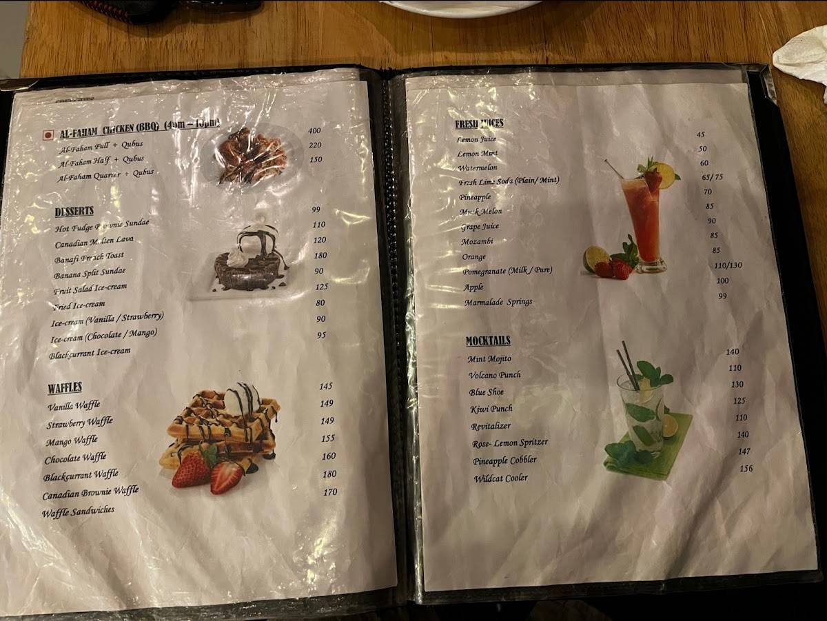 Menu at LE ZARA RESTRO CAFE, Tirunelveli