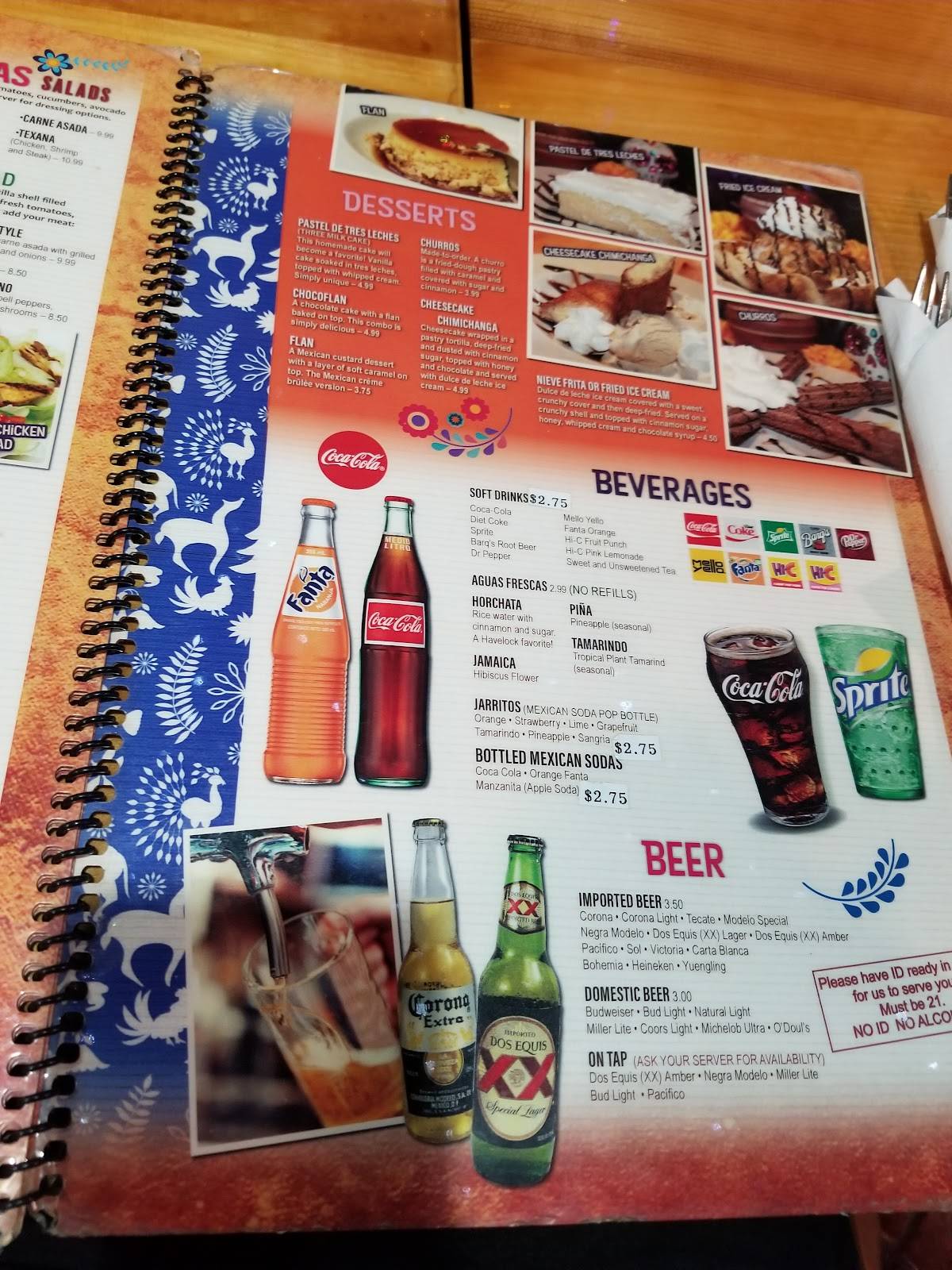Menu at La Casa Del Patron restaurant, Havelock