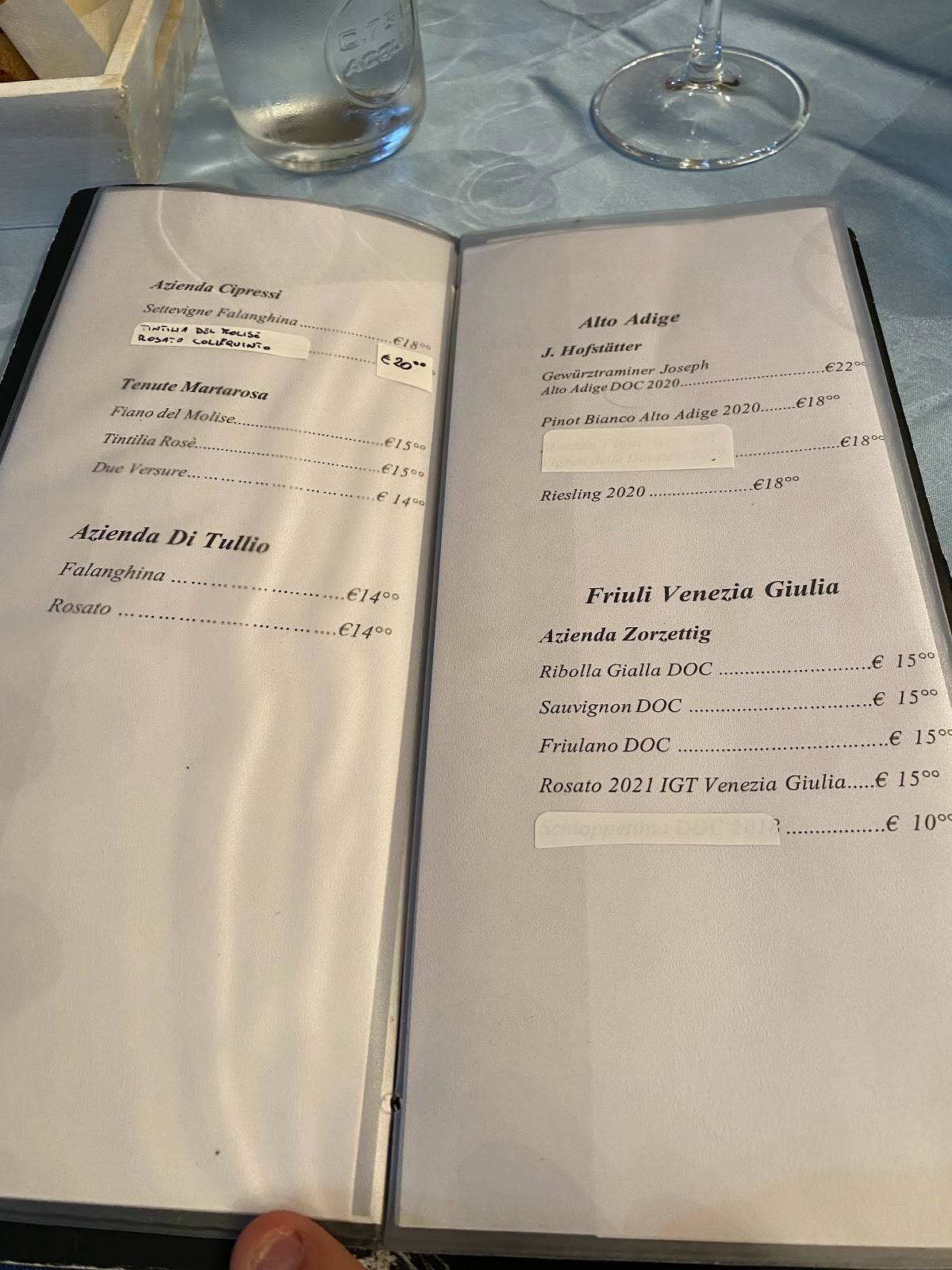 Menu da La Dimora Del Gusto ristorante pesce, Campomarino