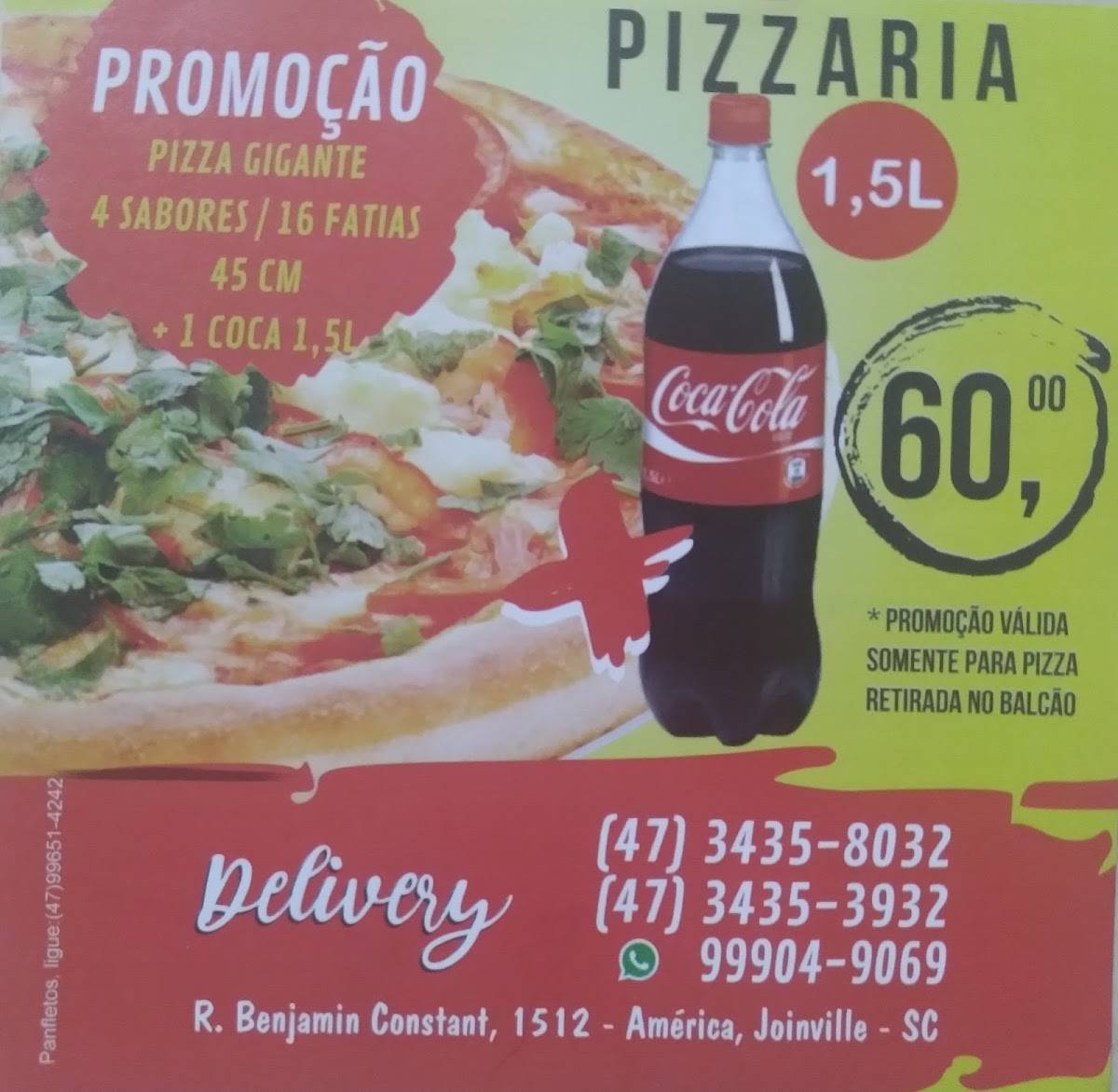 Menu at La Felice Pizzaria, Joinville
