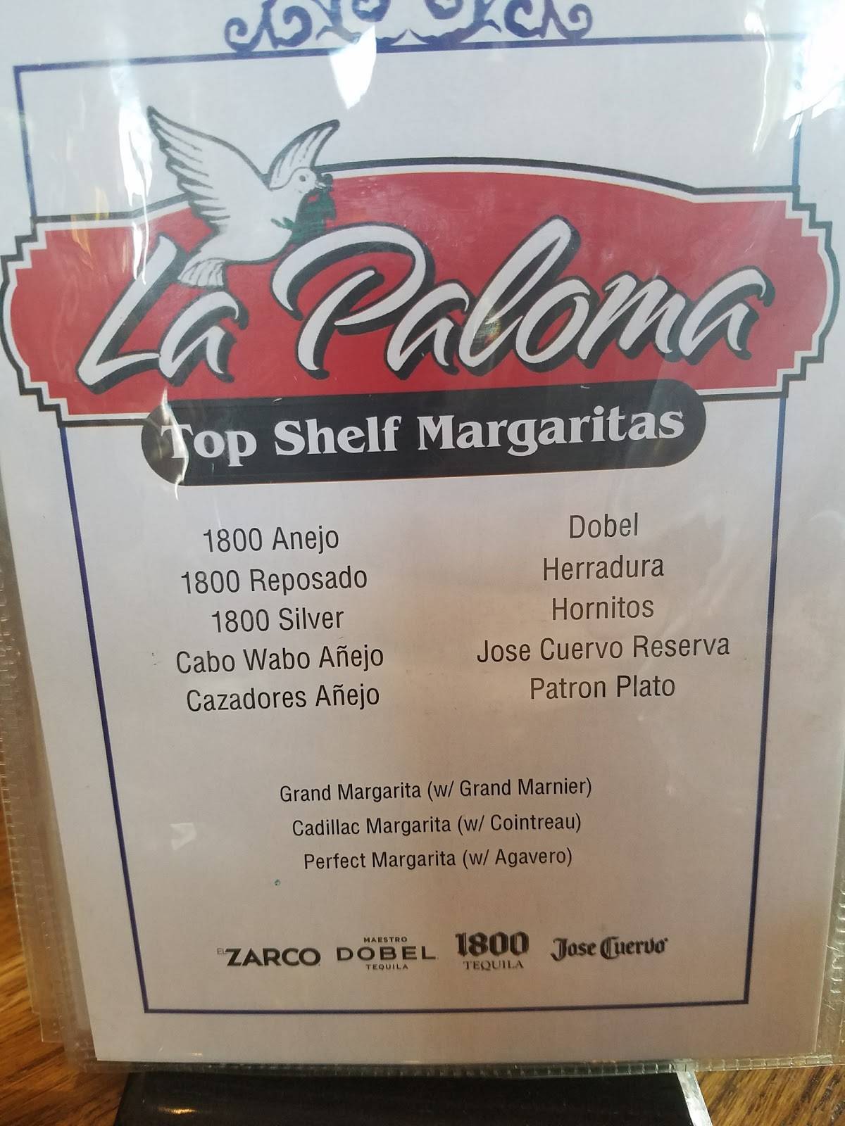 Menu at La Paloma Mexican Restaurante, Lincoln, Northwoods Dr