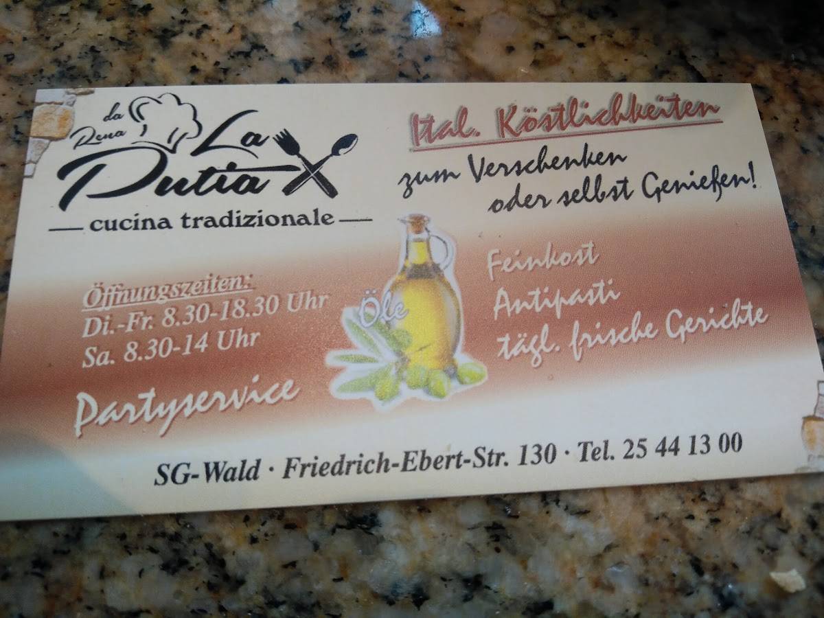 Speisekarte von La Putia restaurant, Solingen