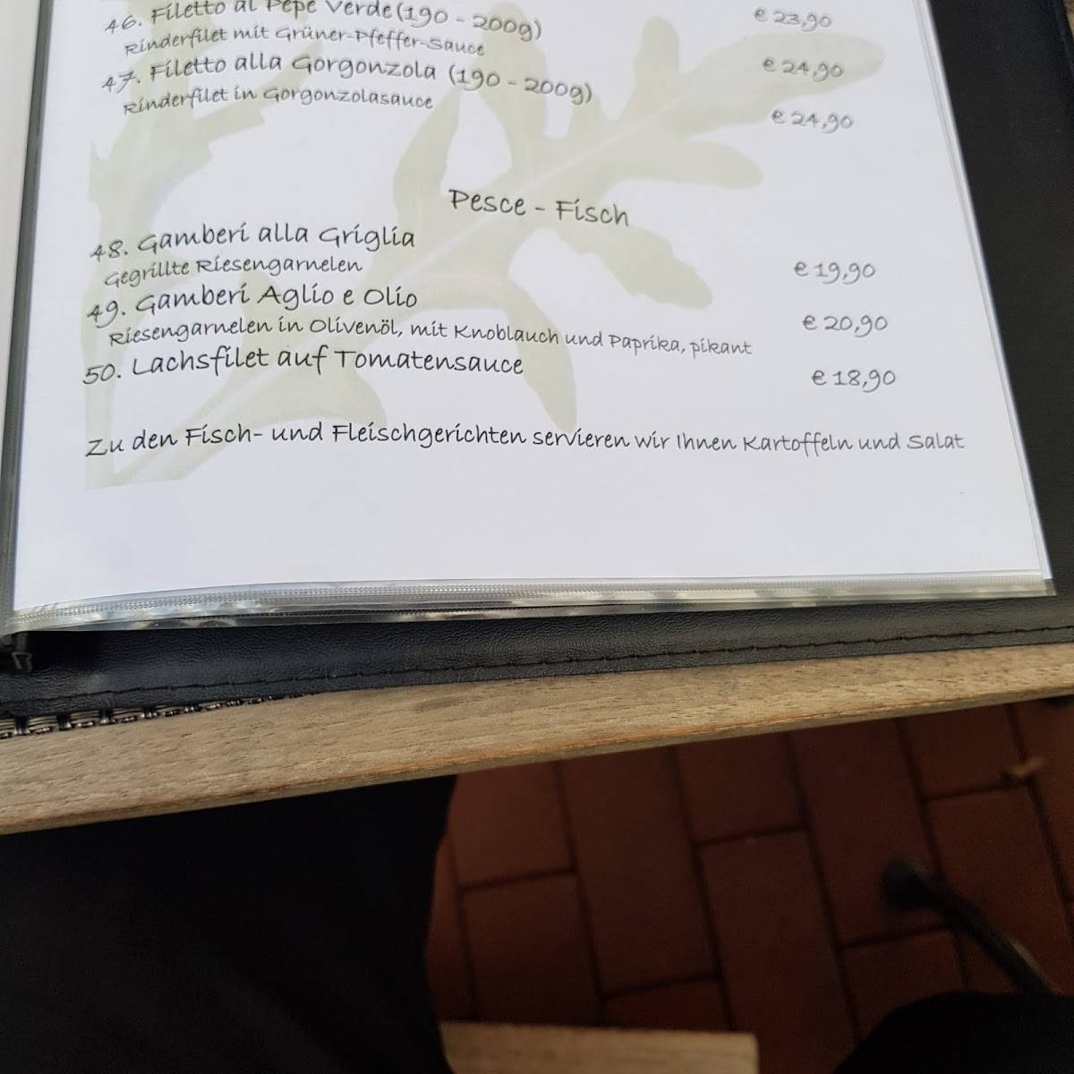 Speisekarte von La Rucola restaurant, Hamburg, Stüffeleck 2
