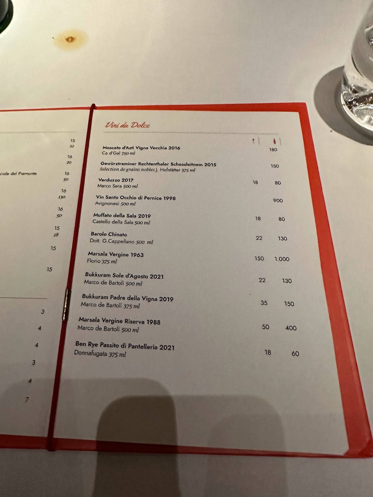 Carta del restaurante Langosteria, Milan, Via Savona