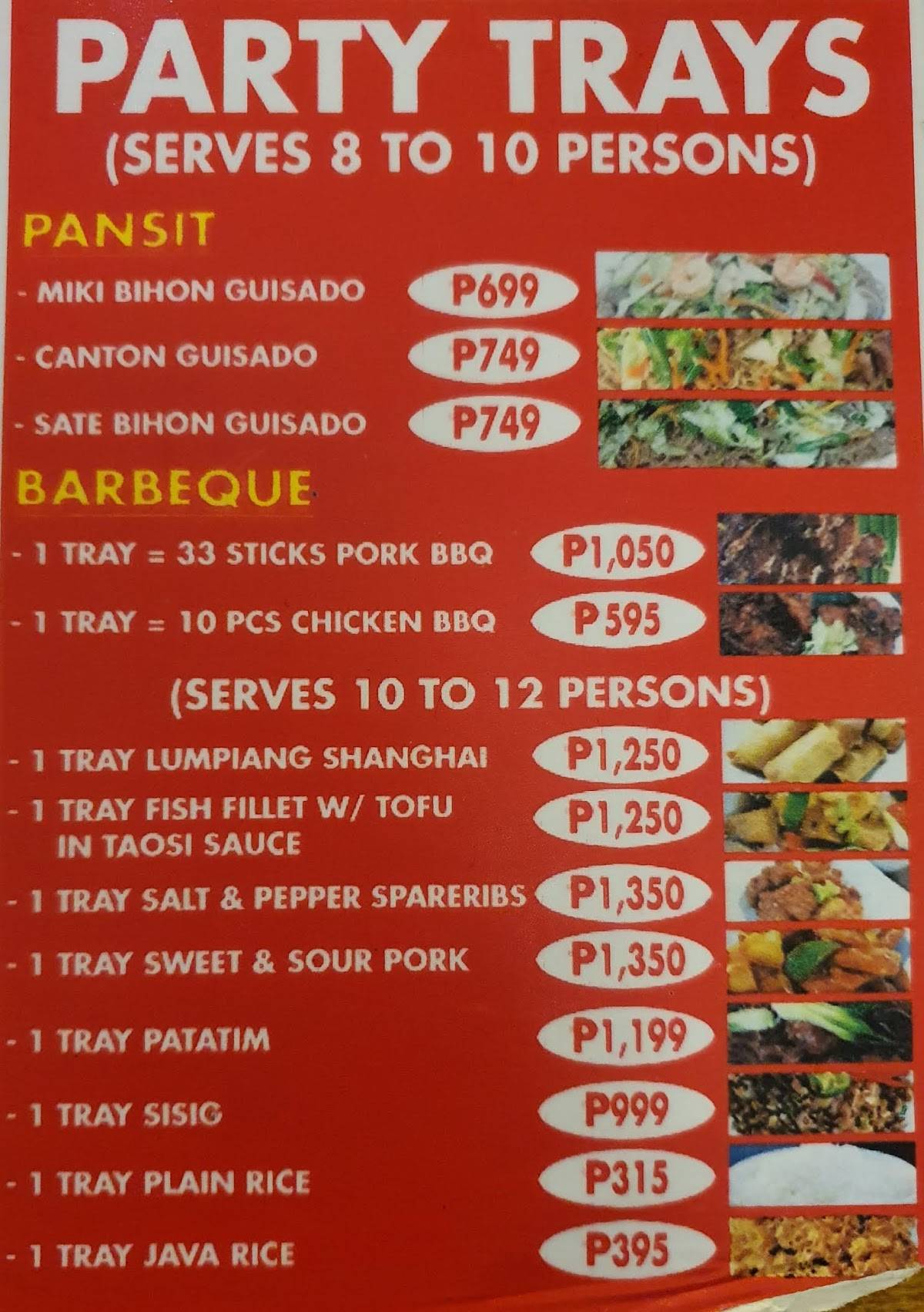 Menu at Lansangan Restaurant, Quezon City