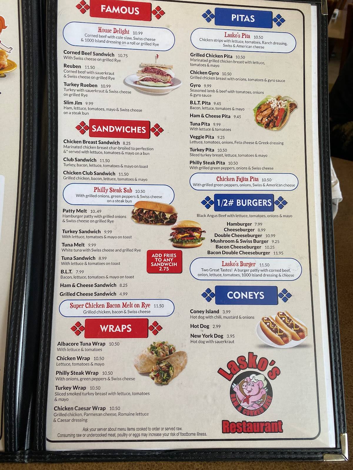 Menu at Laskos Restaurant, Midland
