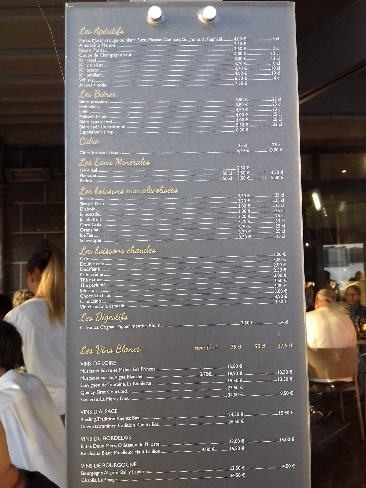 Menu au Le Phare restaurant, Cancale, 6 Quai Administrateur Chef Thomas