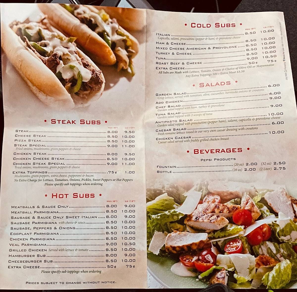 Menu at Little Anthony's Pizza pizzeria, New Castle, 287 Christiana Rd # 10