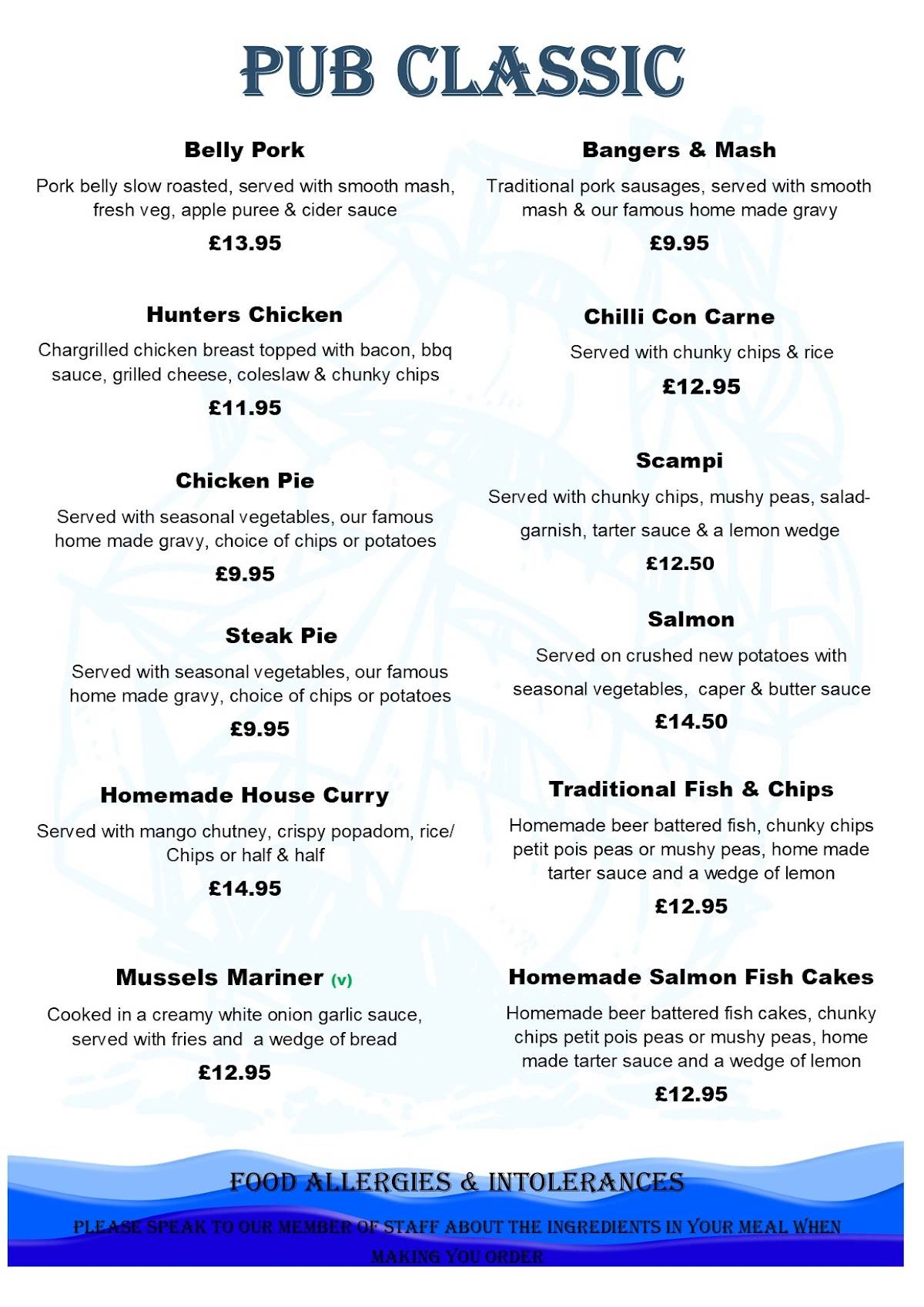 Menu at Ship Inn pub & bar, Pontypridd