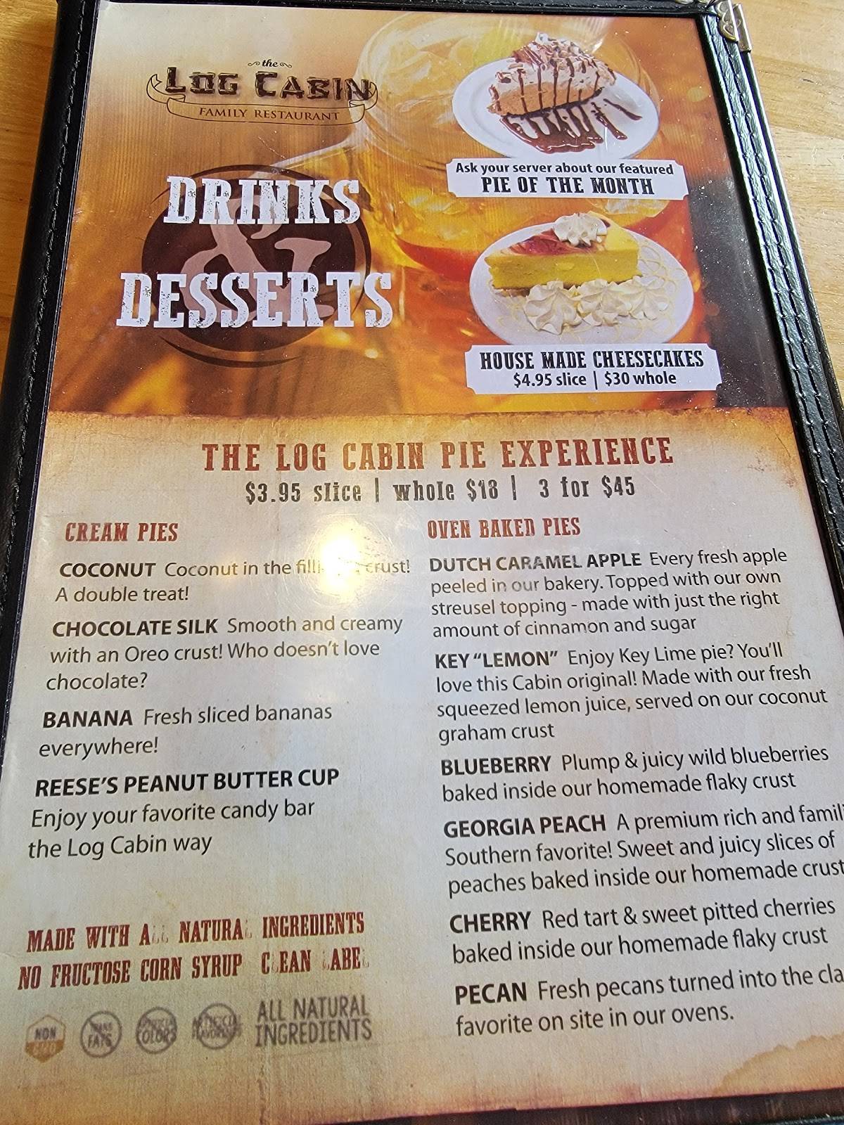 Menu at Log Cabin Family Restaurant, Baraboo, 8th St