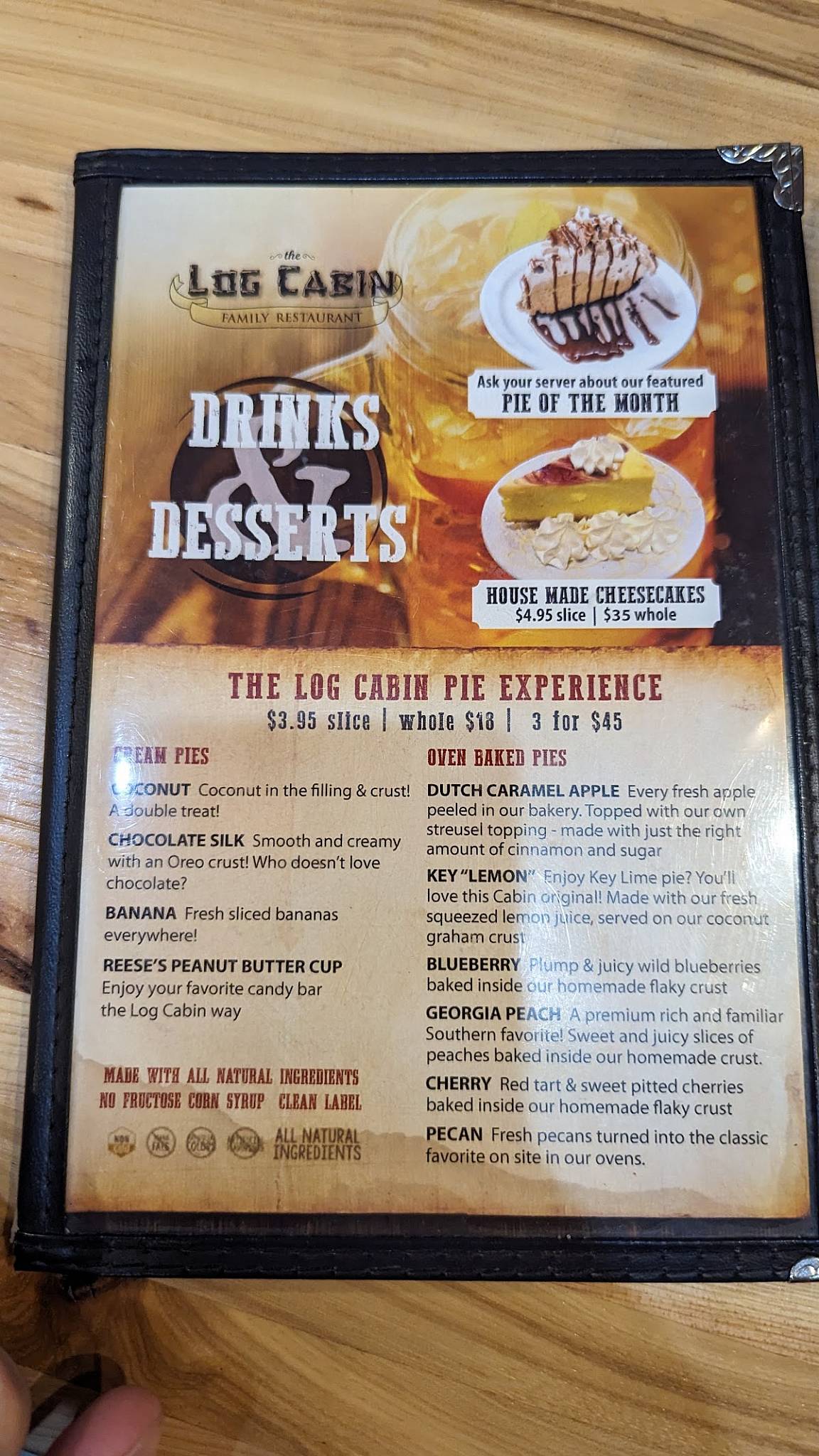 Menu at Log Cabin Family Restaurant, Baraboo, 8th St
