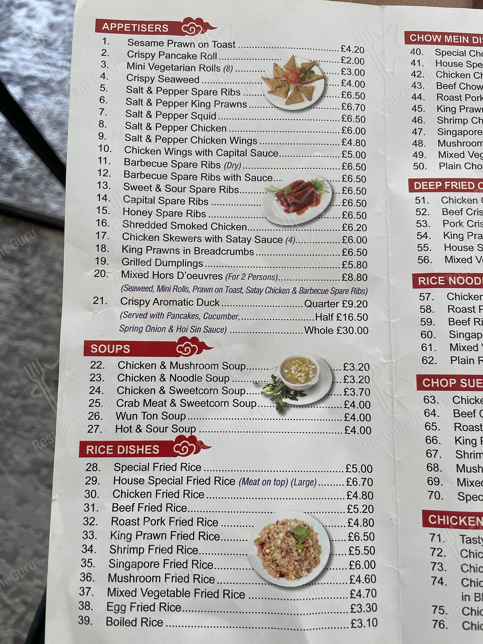 Menu at Loon Fung fast food, Longfield