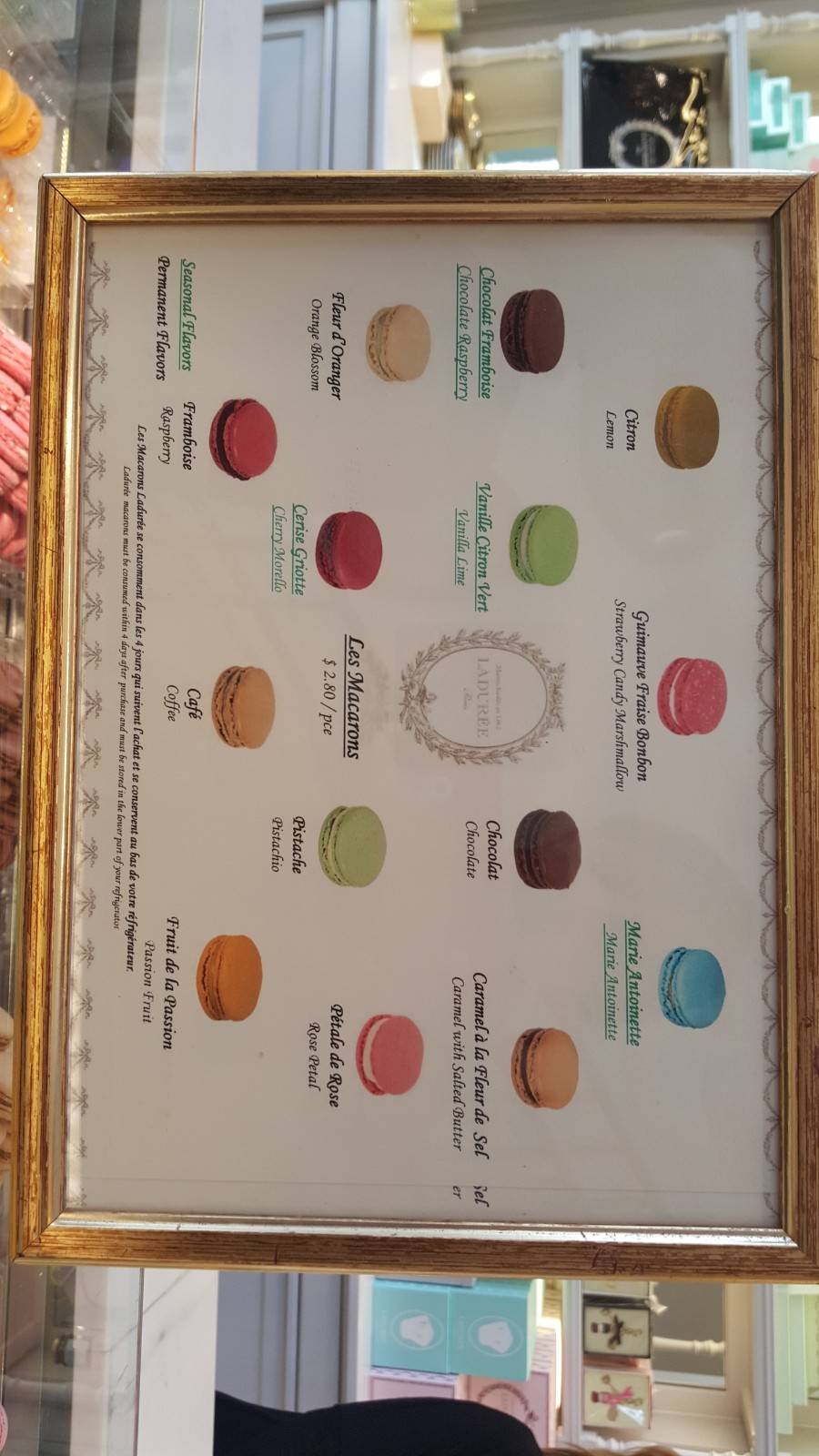 Menu at Ladurée The Grove pub & bar, Los Angeles, 189 The Grove Dr