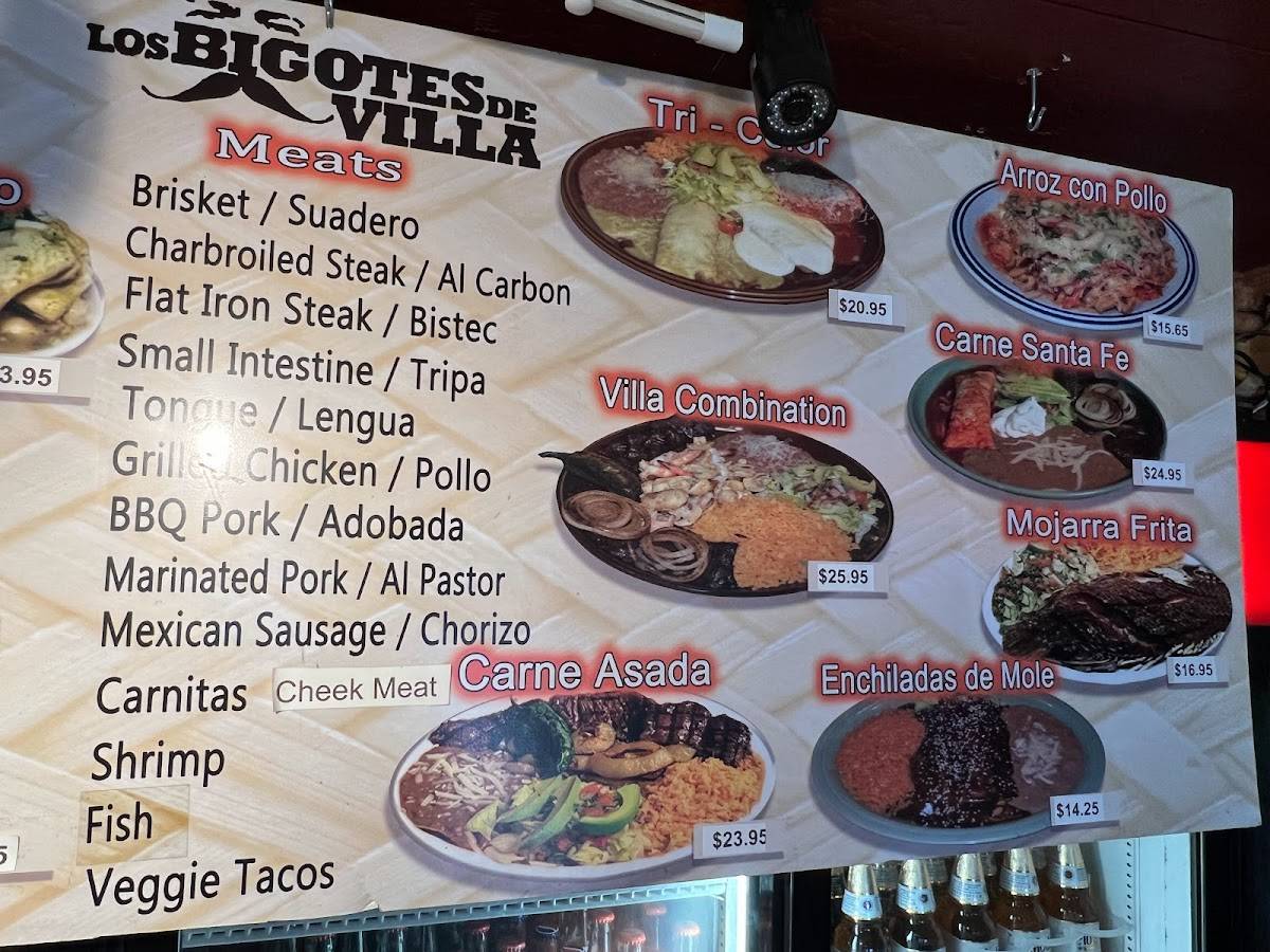 Menu at Los Bigotes de Villa restaurant, Federal Way