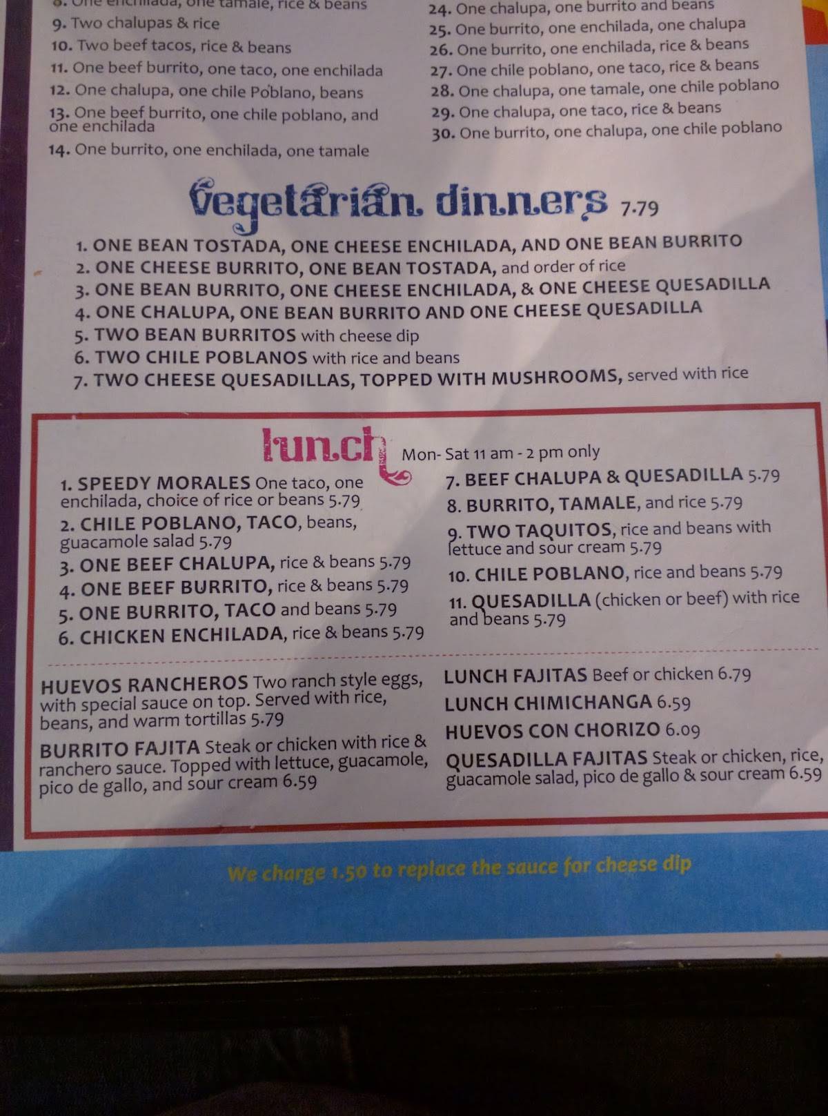 Menu at Los Tres Amigos restaurant, Jerseyville, 929 S State St