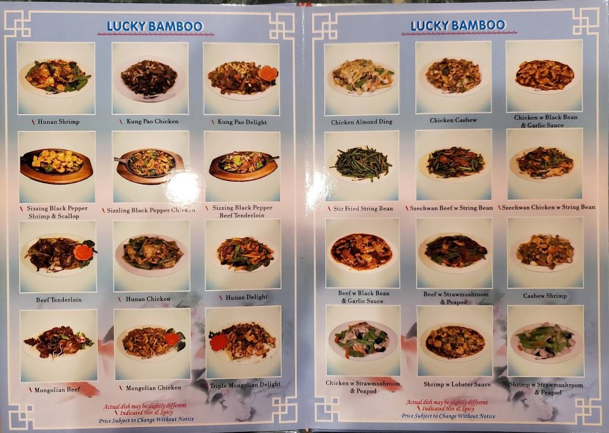 Menu at Lucky Bamboo Asian Cuisine restaurant, Plainfield