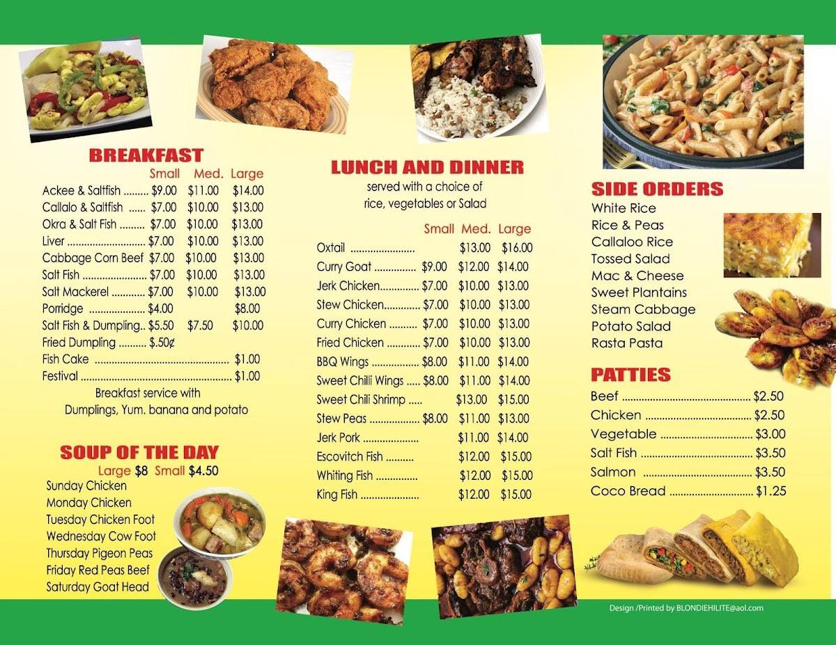 Menu at Lucky's restaurant, New York City, 403 Empire Blvd